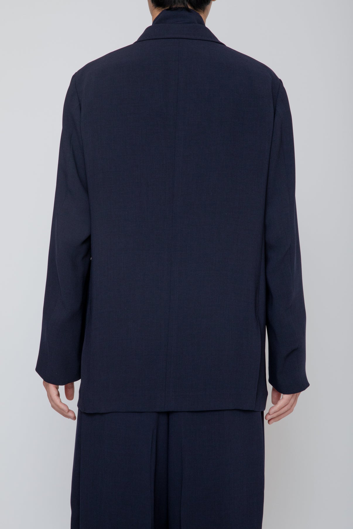 MELANGE TWILL DOUBLE BREASTED JACKET / NAVY – RAINMAKER KYOTO